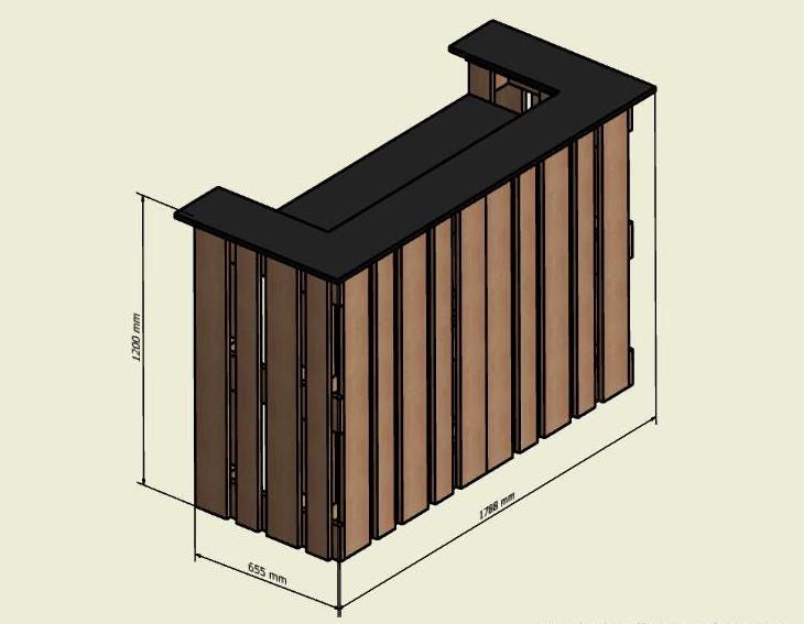 DIY Euro Pallet Bar Plans With Plywood Stool (PDF Download) - Outdoor ...