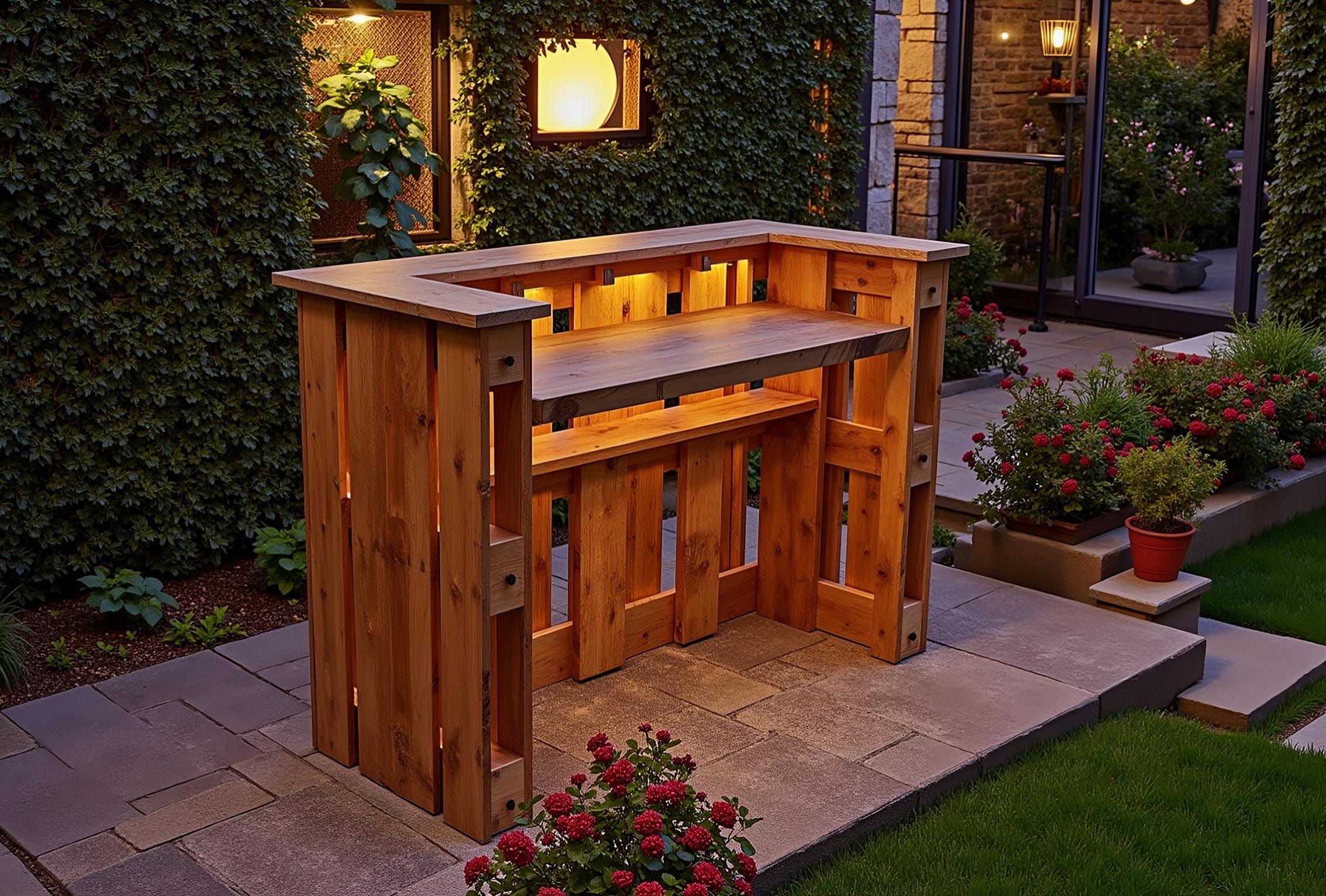 DIY Euro Pallet Bar Plans, Outdoor Bar Blueprint, Backyard Patio PDF ...