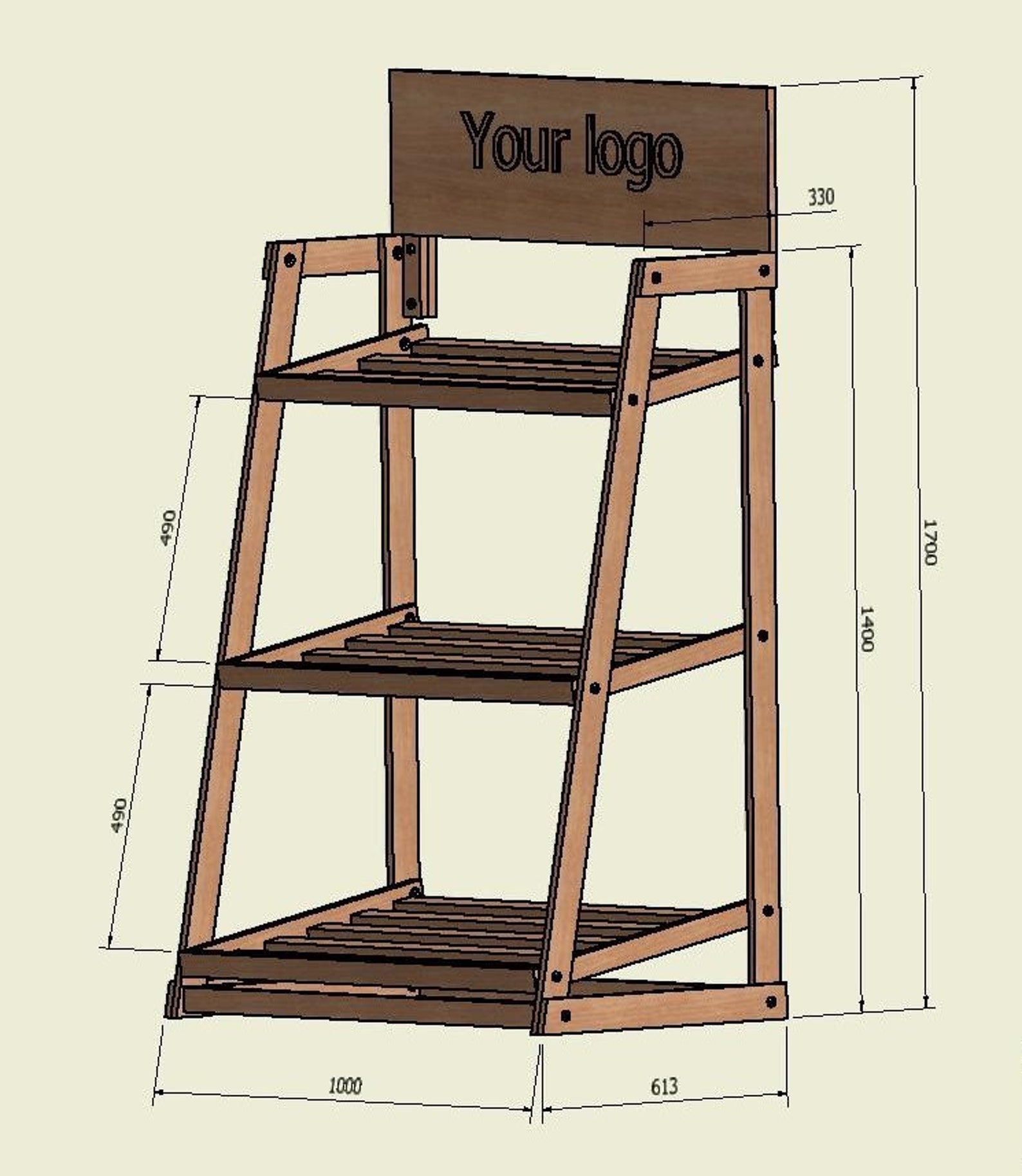 Wooden Display Shelf Blueprint for Exhibitions and Retail PDF Download ...