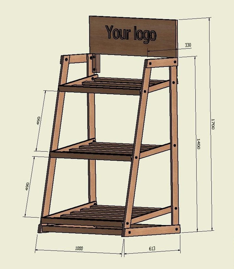 Wooden Display Shelf Blueprint for Exhibitions and Retail PDF Download ...