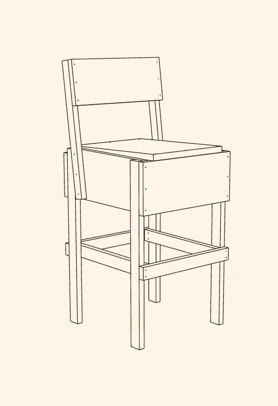Plywood Bar Stool Plans | DIY Bar Chair Blueprint - Etsy
