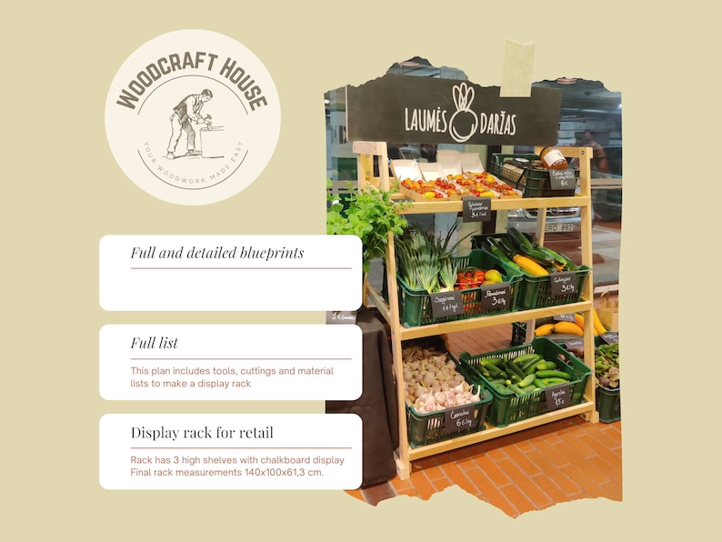 Wooden Display Shelf Blueprint for Exhibitions and Retail PDF Download ...