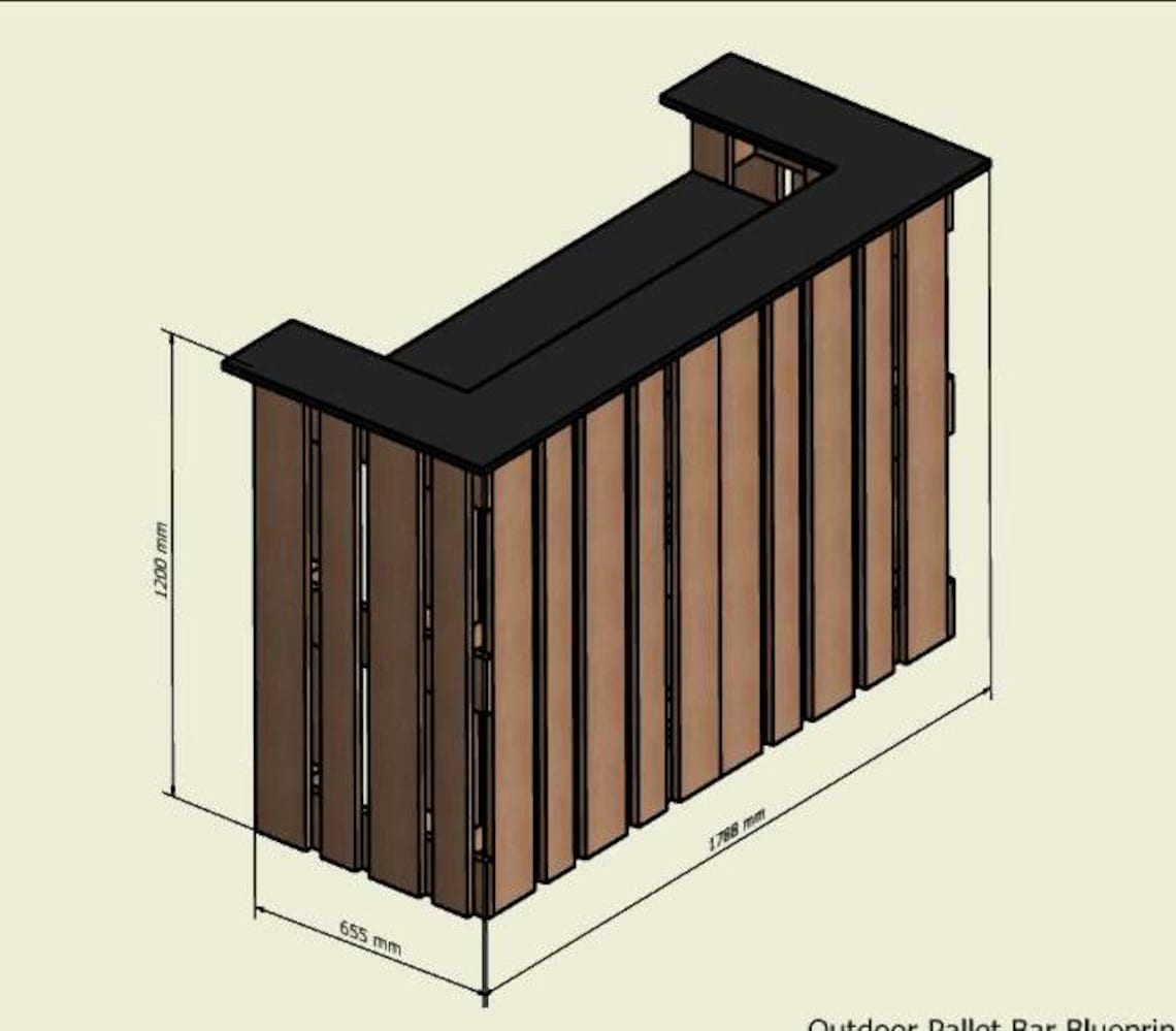 DIY Euro Pallet Bar Plans, Outdoor Bar Blueprint, Backyard Patio PDF ...