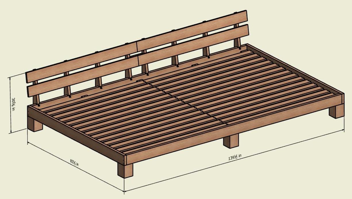 DIY King + Queen Bed Frame Plans: Modern Woodworking Blueprints (PDF ...
