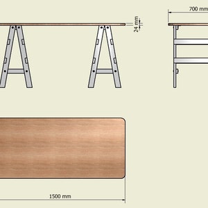 Plywood or Wood Desk Table-diy PDF Printable-scandinavian Modern Design ...