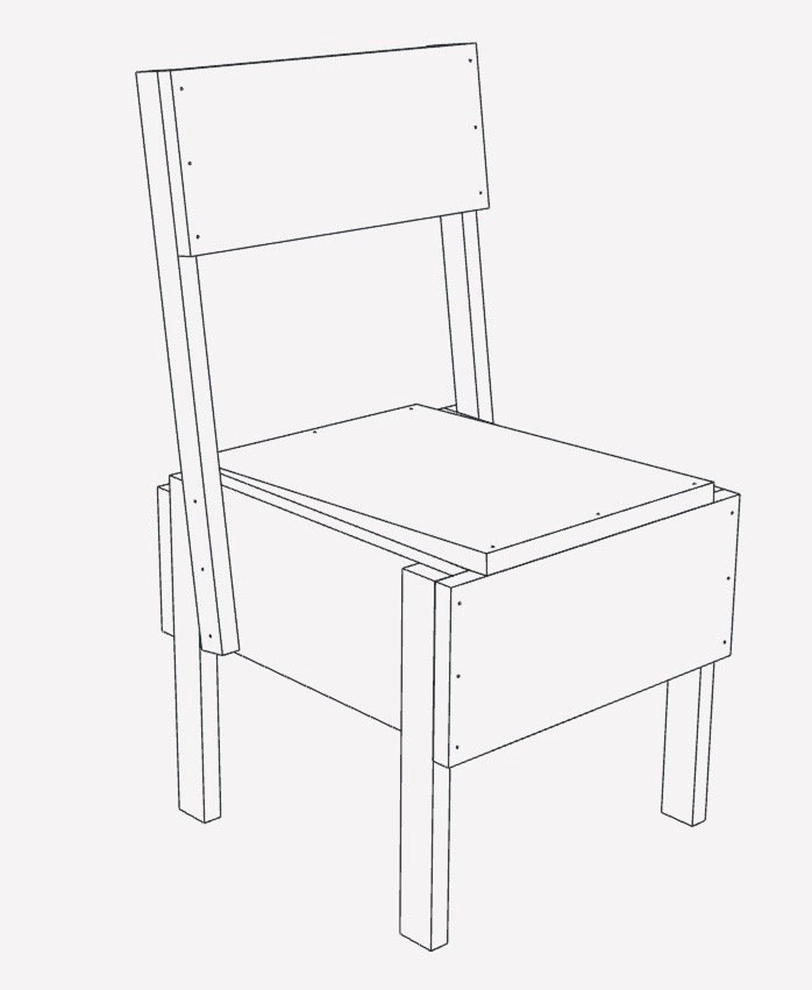 Plywood Chair Blueprint With Metric and Imperial Measurements - Etsy
