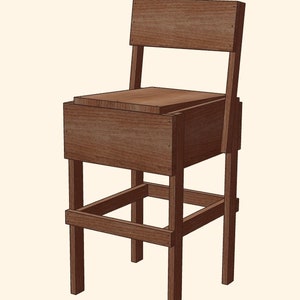 Wooden Bar Stool Plans DIY Bar Chair Blueprint - Etsy