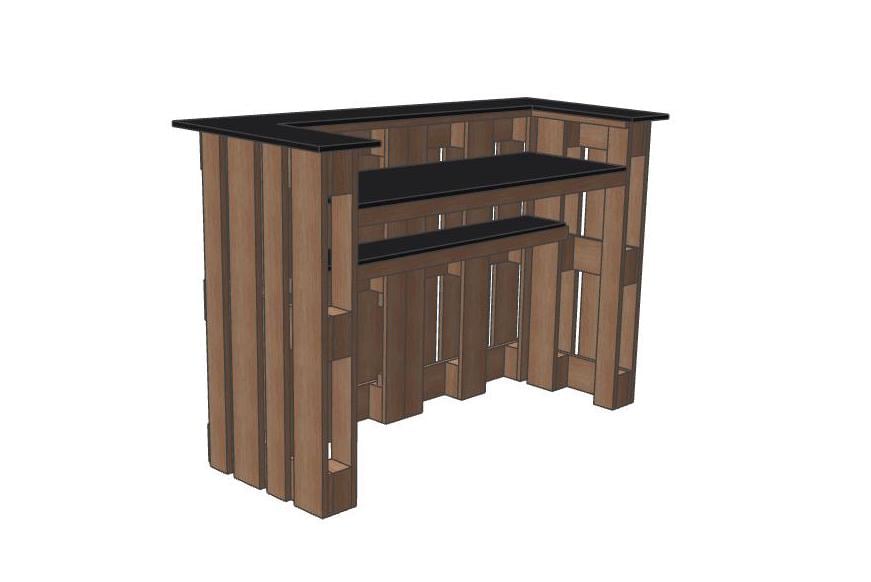DIY Euro Pallet Bar Plans With Plywood Stool (PDF Download) - Outdoor ...