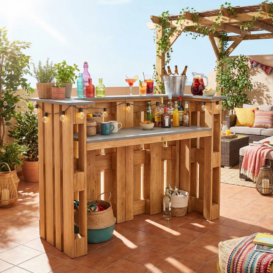 DIY Outdoor Euro Pallet Bar Blueprints, PDF Download - Etsy