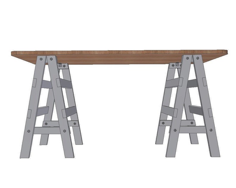 Plywood or Wood Desk Table-diy PDF Printable-scandinavian Modern Design ...