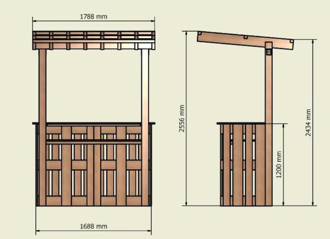 DIY Outdoor Euro Pallet Bar Blueprints, PDF Download - Etsy