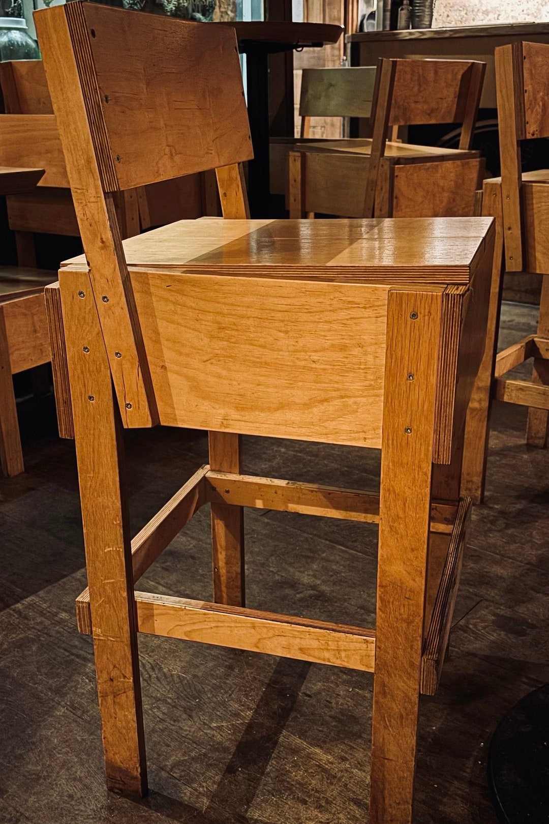 Wooden Bar Stool Plans DIY Bar Chair Blueprint - Etsy
