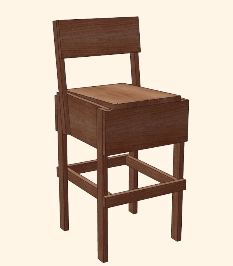 Wooden Bar Stool Plans DIY Bar Chair Blueprint - Etsy