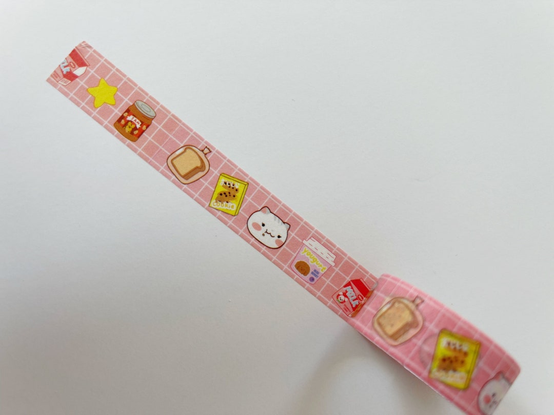 Kawaii Snack & Cat Washi Tape Cute Cartoon Kitten Decorative Tape for ...