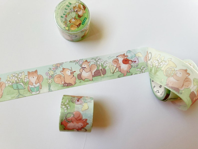 Musical Squirrels Washi Tape - Cute Animal Decorative Tape, Easter ...