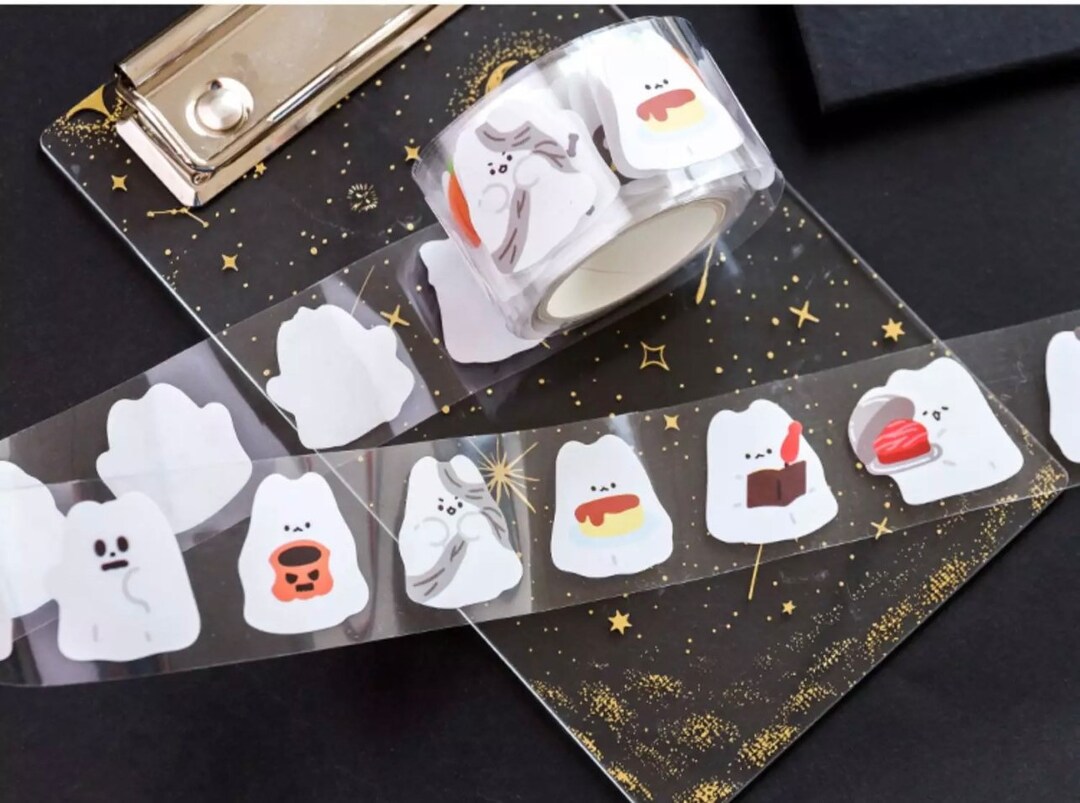 Kawaii Halloween Ghost Sticker Roll - Roll of Individual Stickers Cute ...