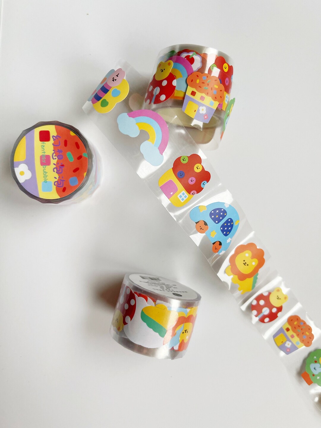 Kawaii Animal and Bubbly Washi Sticker Roll - Washi Stickers, Adorable ...
