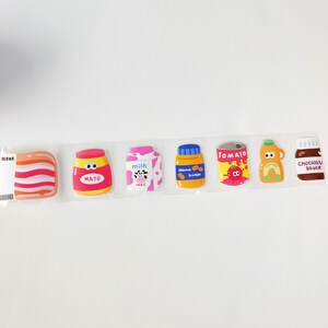 Kawaii Condiment Sticker Roll Decorative Sticker Set, Planner Supply ...