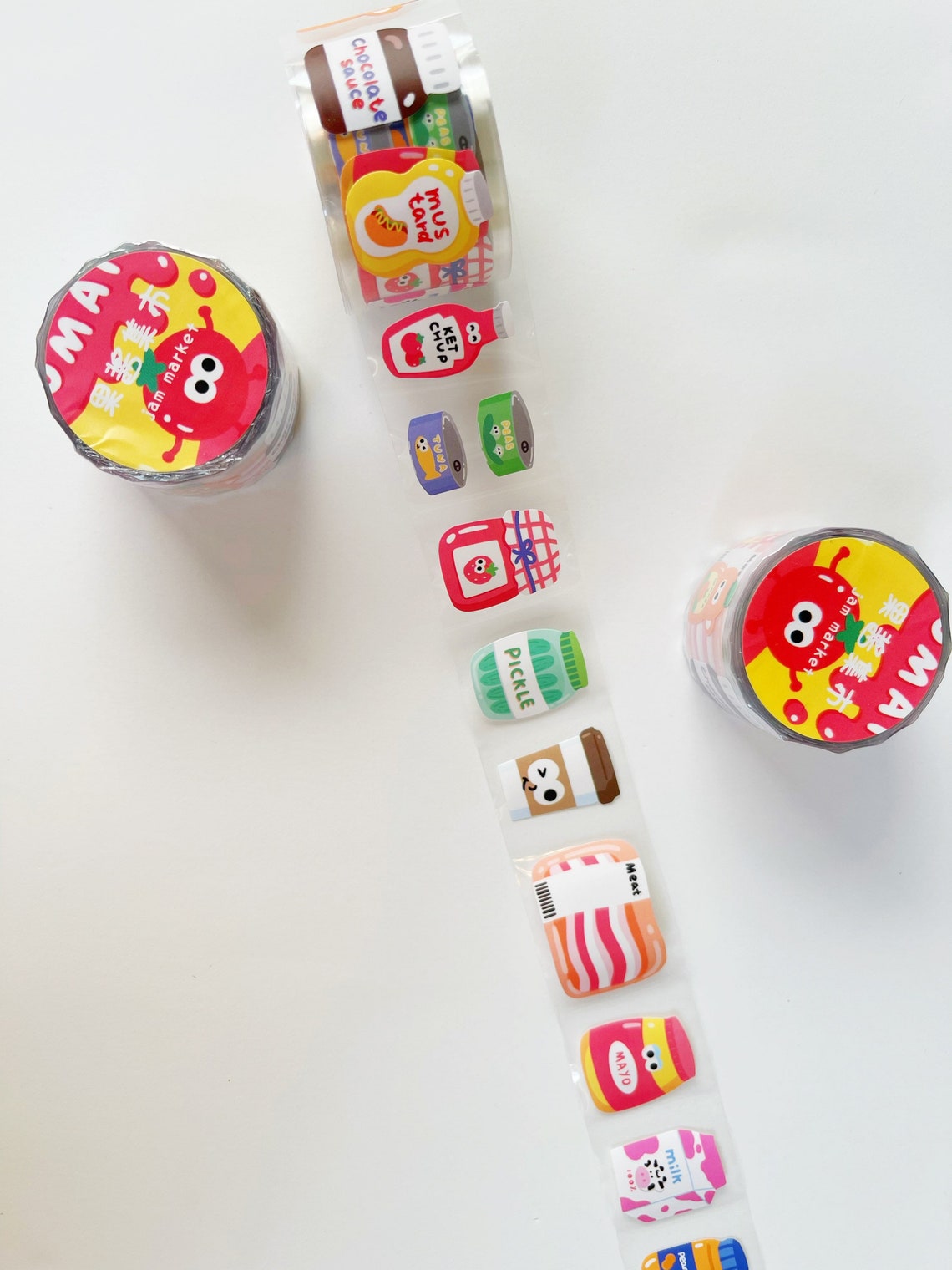 Kawaii Condiment Sticker Roll Decorative Sticker Set, Planner Supply ...