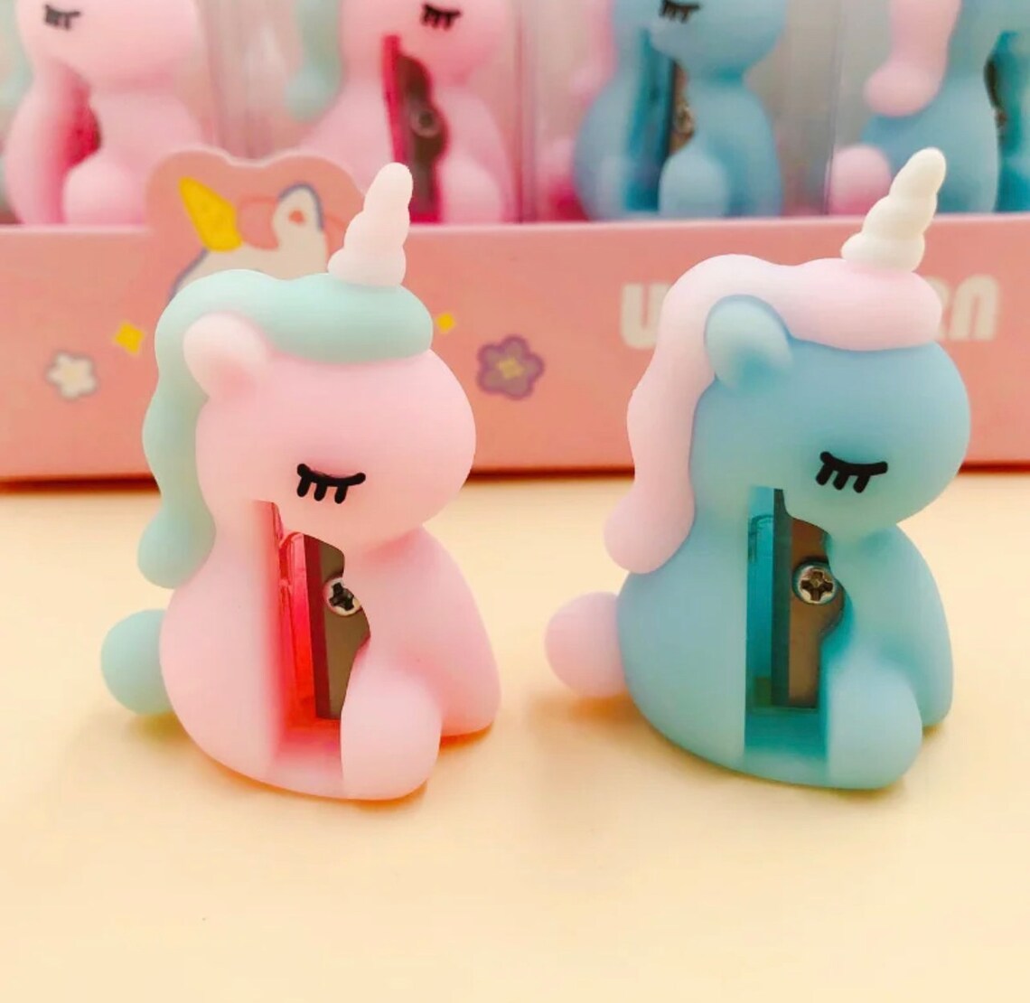 Kawaii Unicorn Pencil Sharpeners Cute Pastel Handheld Sharpeners for School Supplies, Drawing ...