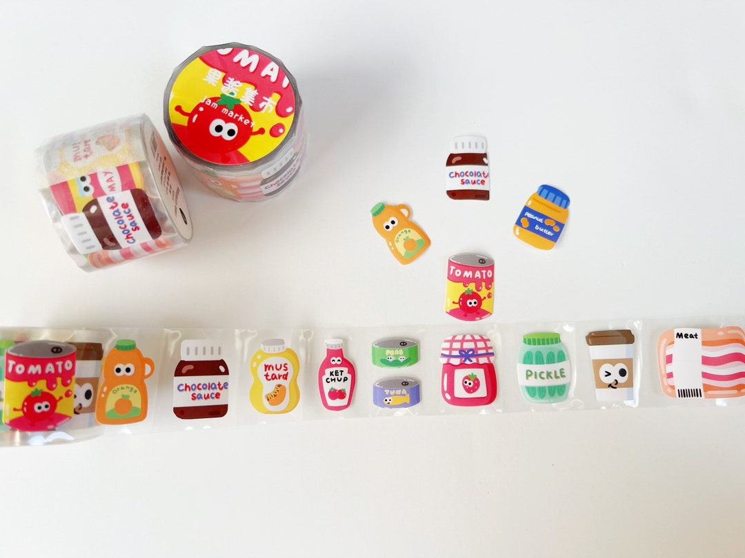 Kawaii Condiment Sticker Roll Decorative Sticker Set, Planner Supply ...