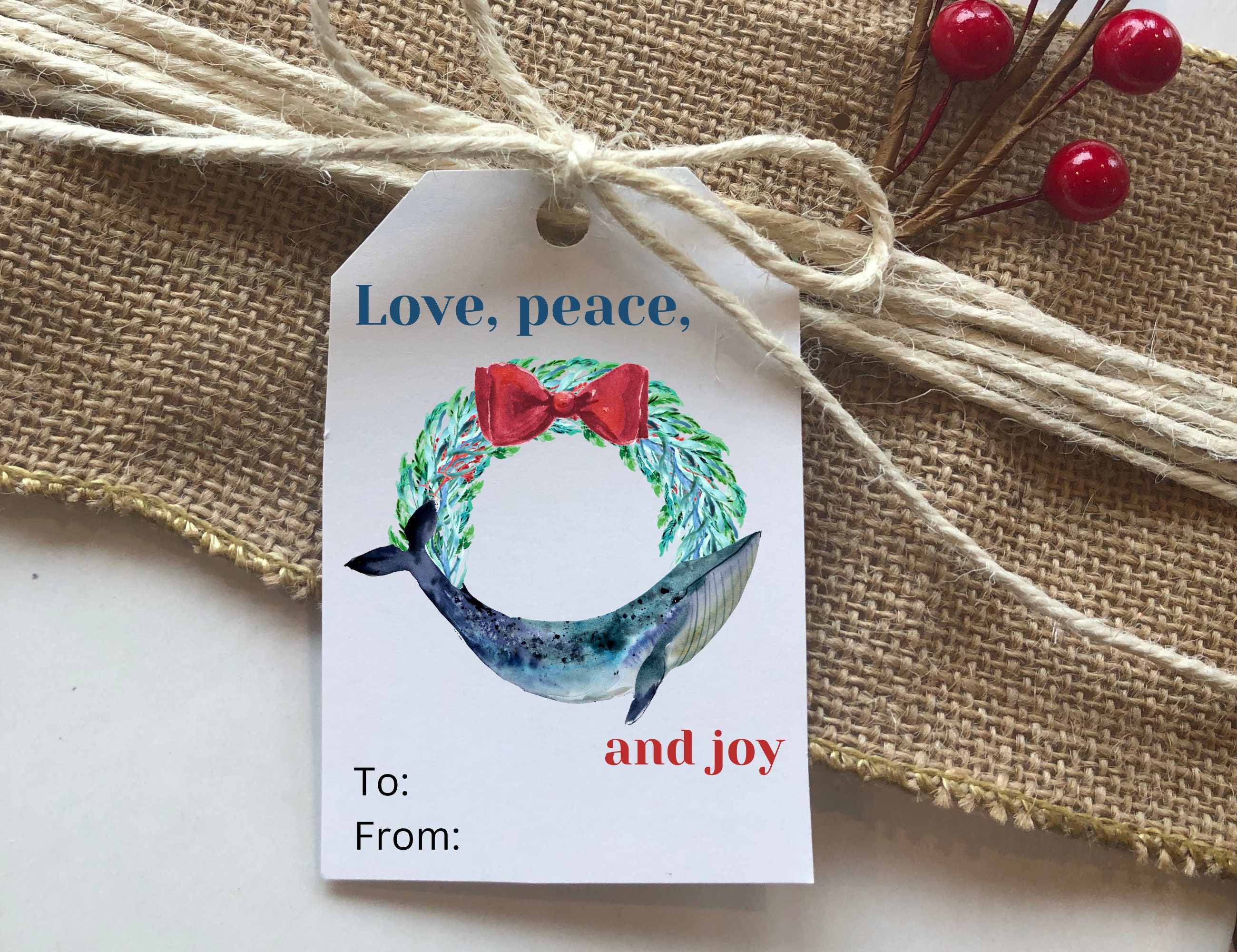 Coastal Farmhouse Gift Tags for Christmas and Holiday Season, Featuring ...