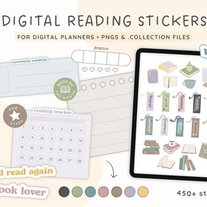 Digital Reading Stickers Book Lover Stickers Goodnotes - Etsy