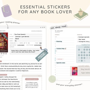 Digital Reading Stickers, Book Lover Stickers, Goodnotes Stickers ...