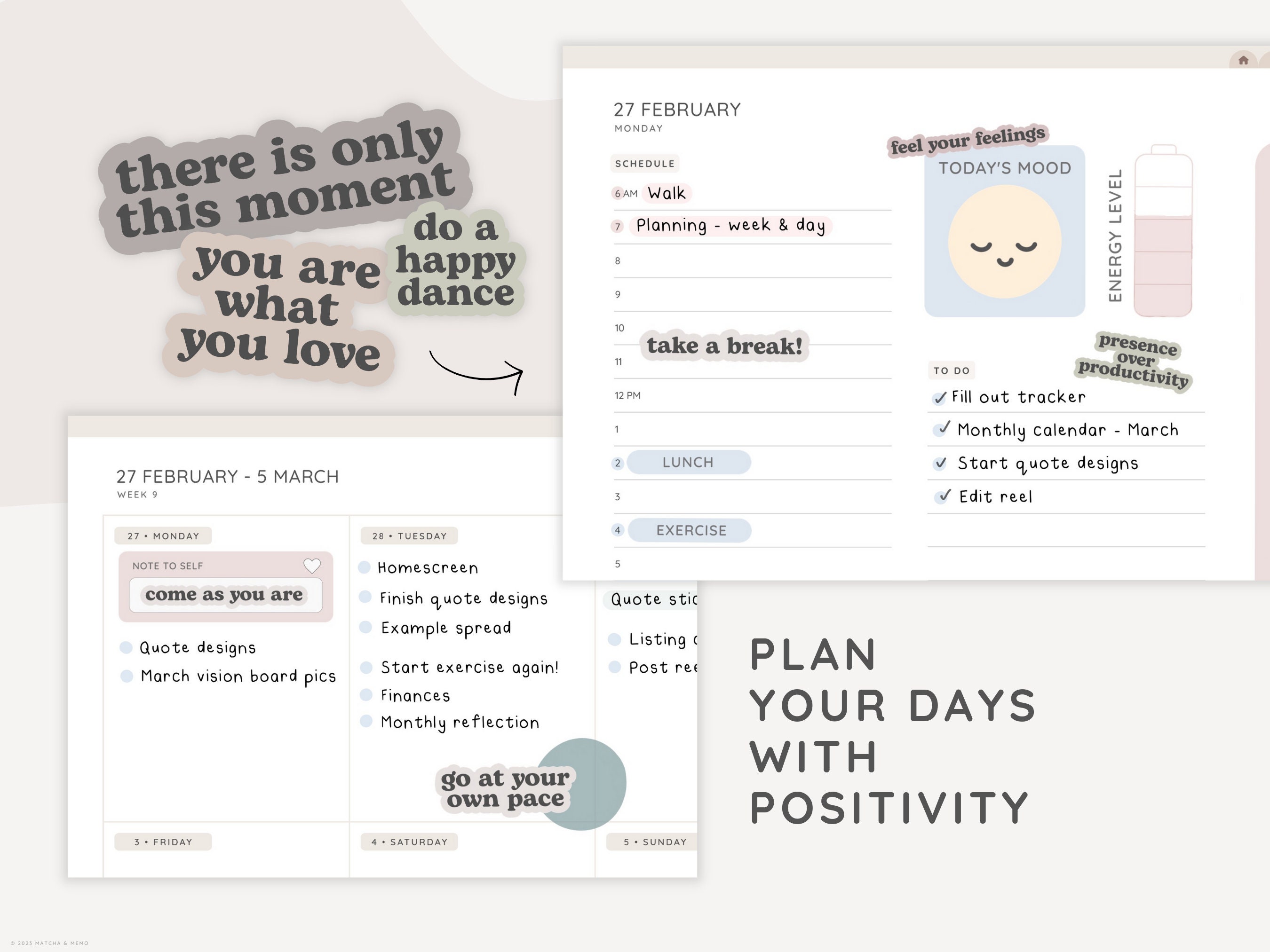 Happy Mindset Digital Stickers Positive Digital Planner - Etsy
