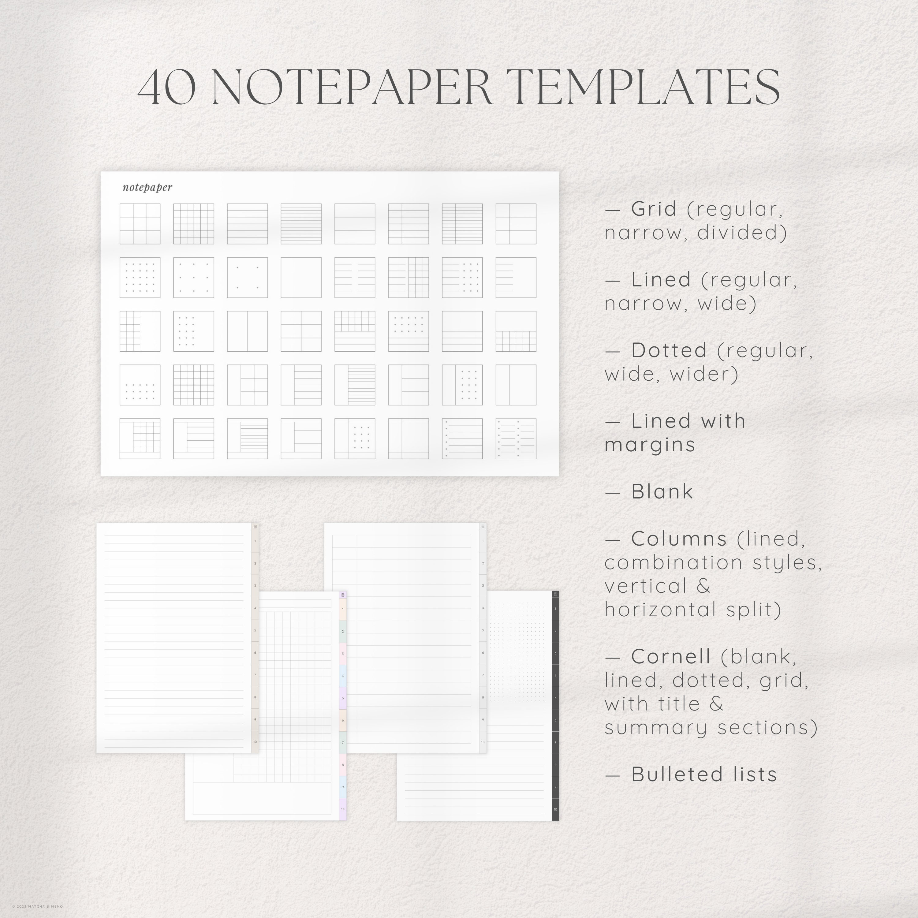 Digital Notebook Bundle, Hyperlinked Study Notebook With 4 Tab Colors ...