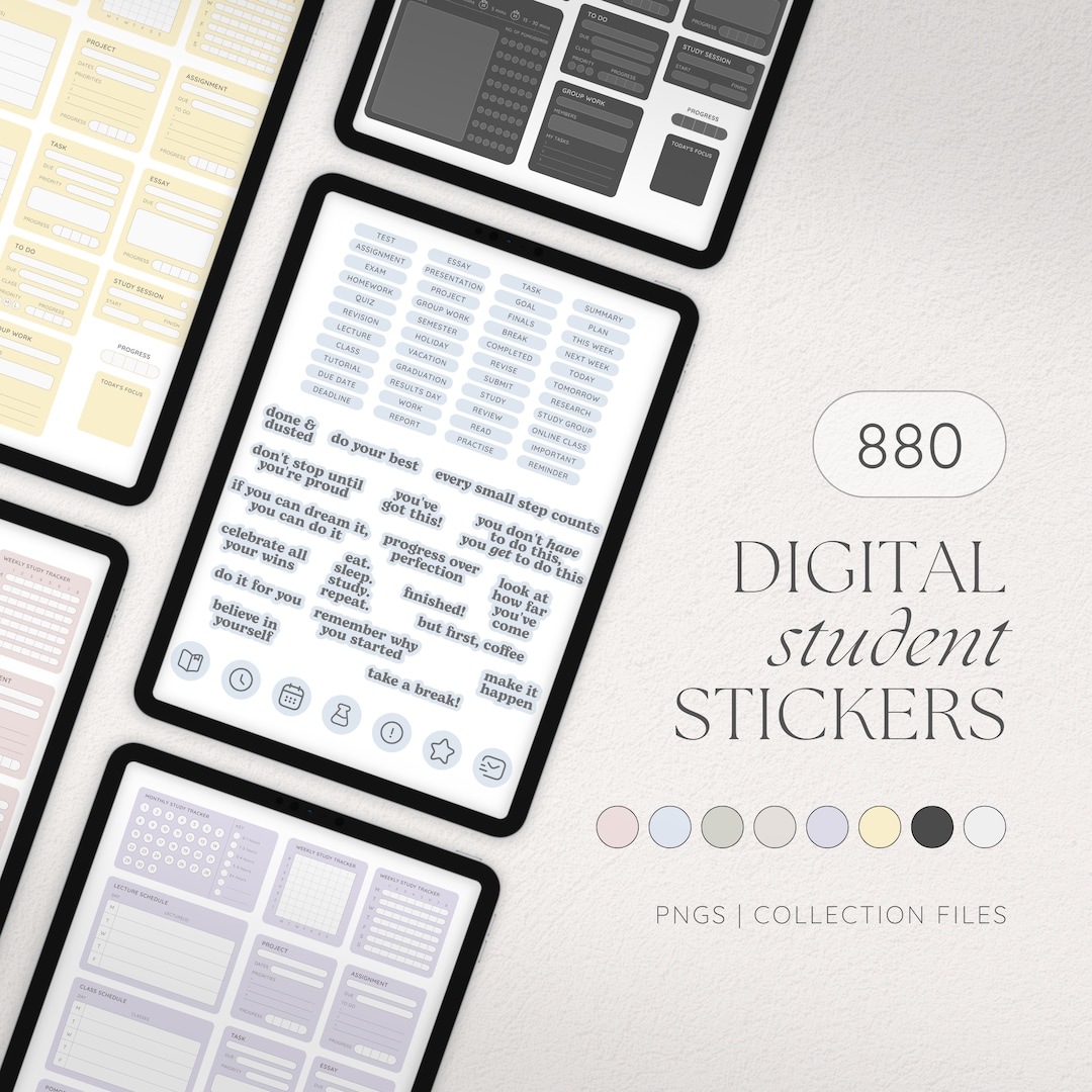 Digital Student Stickers, Stickers for Studying, Goodnotes School ...