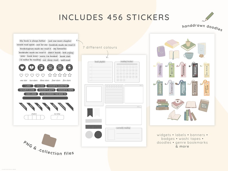 Digital Reading Stickers Book Lover Stickers Goodnotes - Etsy