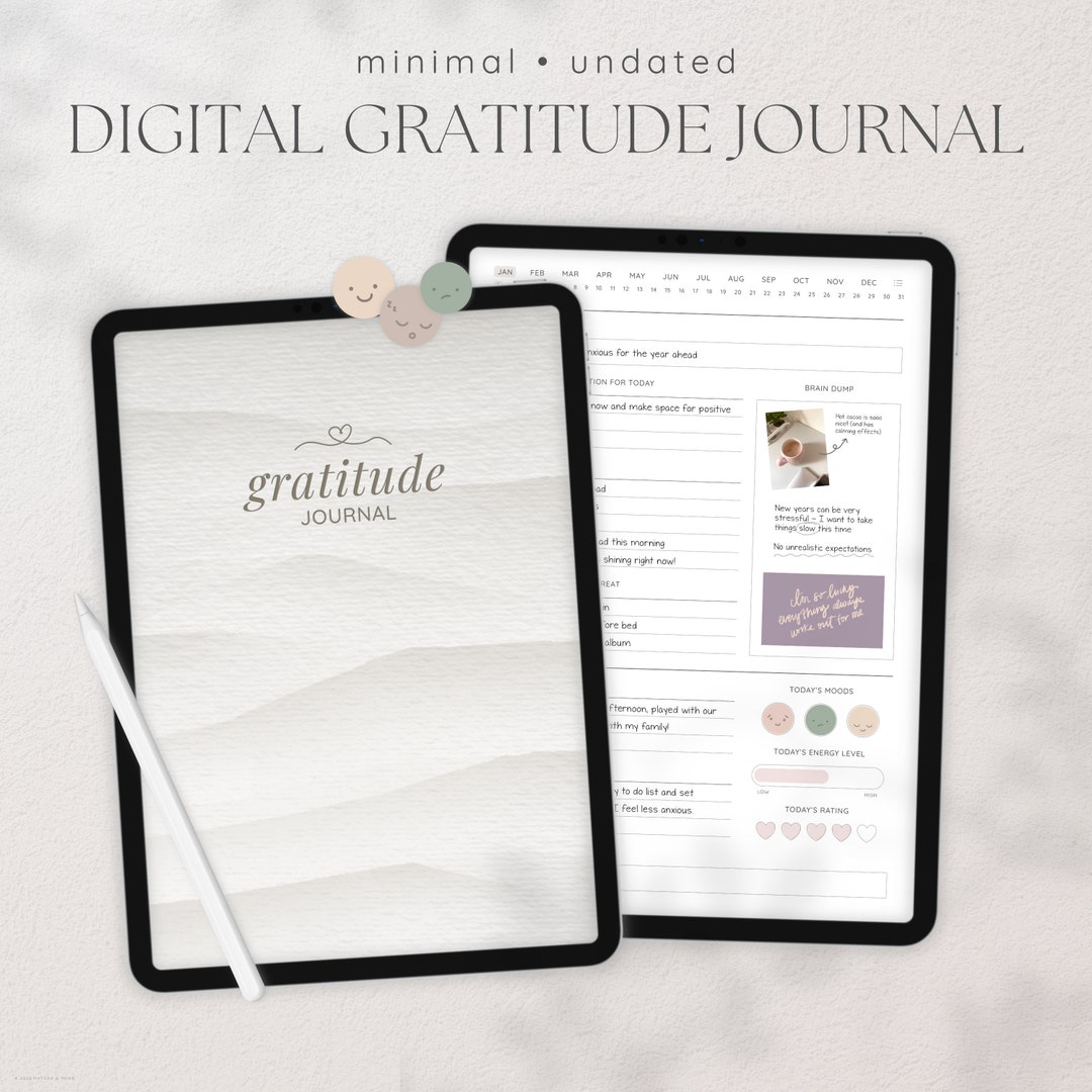 Digital Gratitude Journal, Daily Gratitude Journal, Gratitude Journal ...