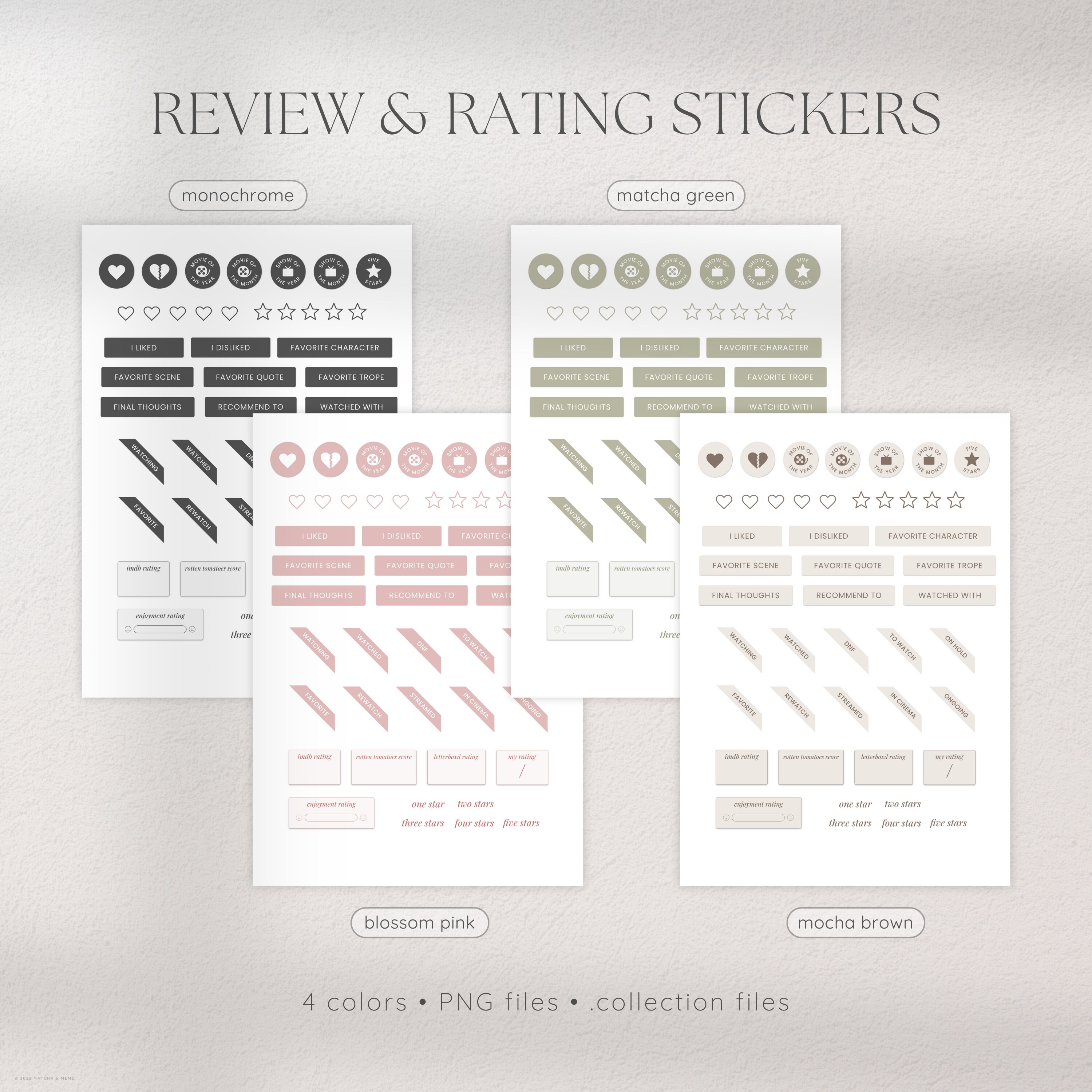 Digital Movie and TV Stickers, Goodnotes Stickers, Digital Planner ...