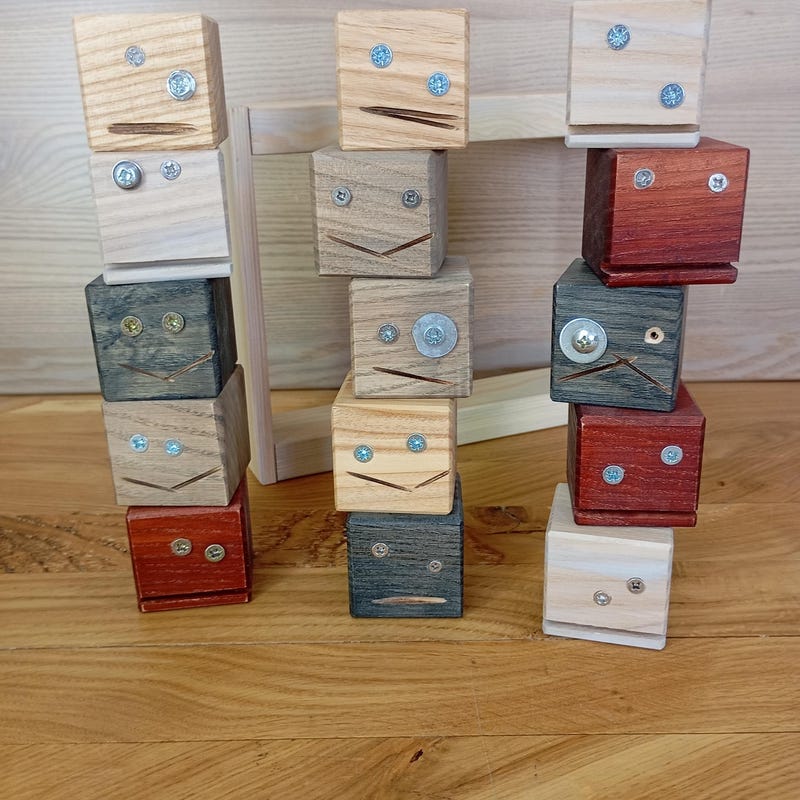 Wood Block Robot - Etsy