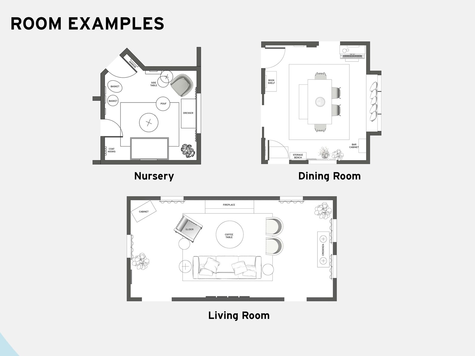 Custom Room Layout Options Interior Design E-design Virtual Interior ...