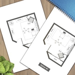Custom Room Layout Options Interior Design E-design Virtual Interior ...