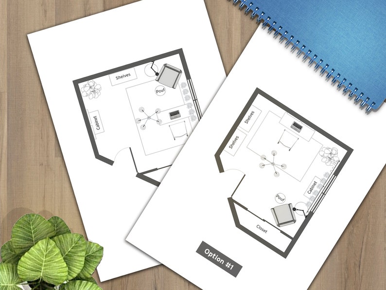 Custom Room Layout Options Interior Design E-design Virtual Interior ...