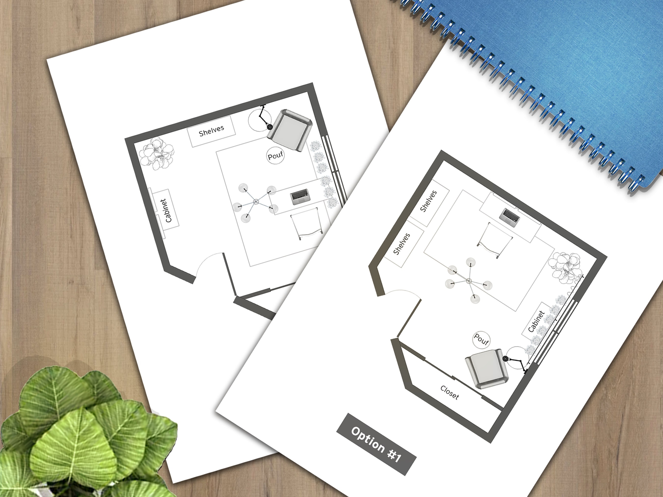 Custom Room Layout Options Interior Design E-design Virtual Interior ...