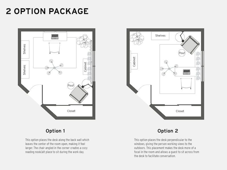 Custom Room Layout Options Interior Design E-design Virtual Interior ...