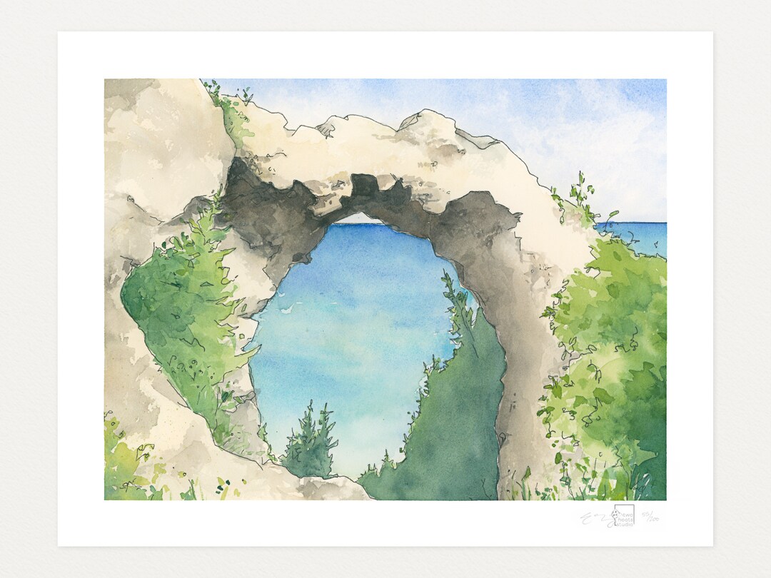 Arch Rock, Watercolor Art Print by Elizabeth Manning, Limited Edition ...