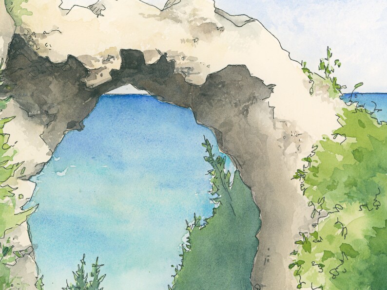 Arch Rock, Watercolor Art Print by Elizabeth Manning, Limited Edition ...