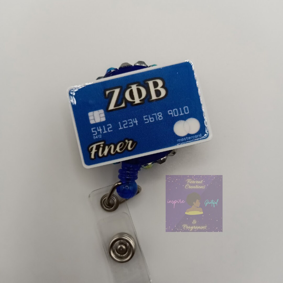 Custom Retractable Bling Small Zeta Phi Beta Card Badge Reel - Etsy