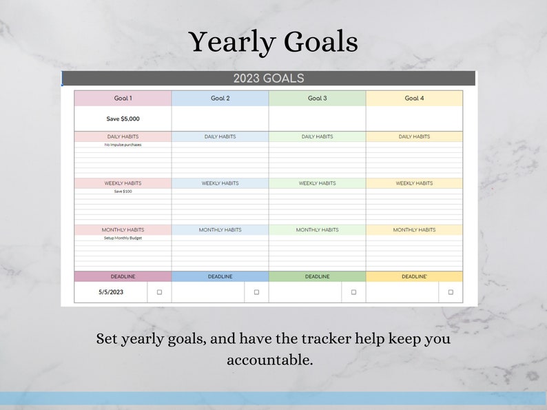 Best Daily Habit Tracker Spreadsheet Template for Google Sheets, 2023 ...