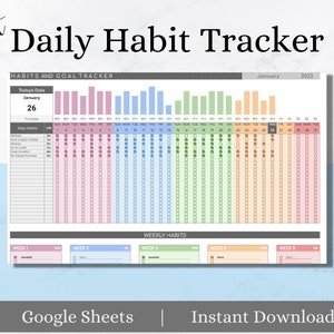 Best Daily Habit Tracker Spreadsheet Template for Google Sheets, 2023 ...