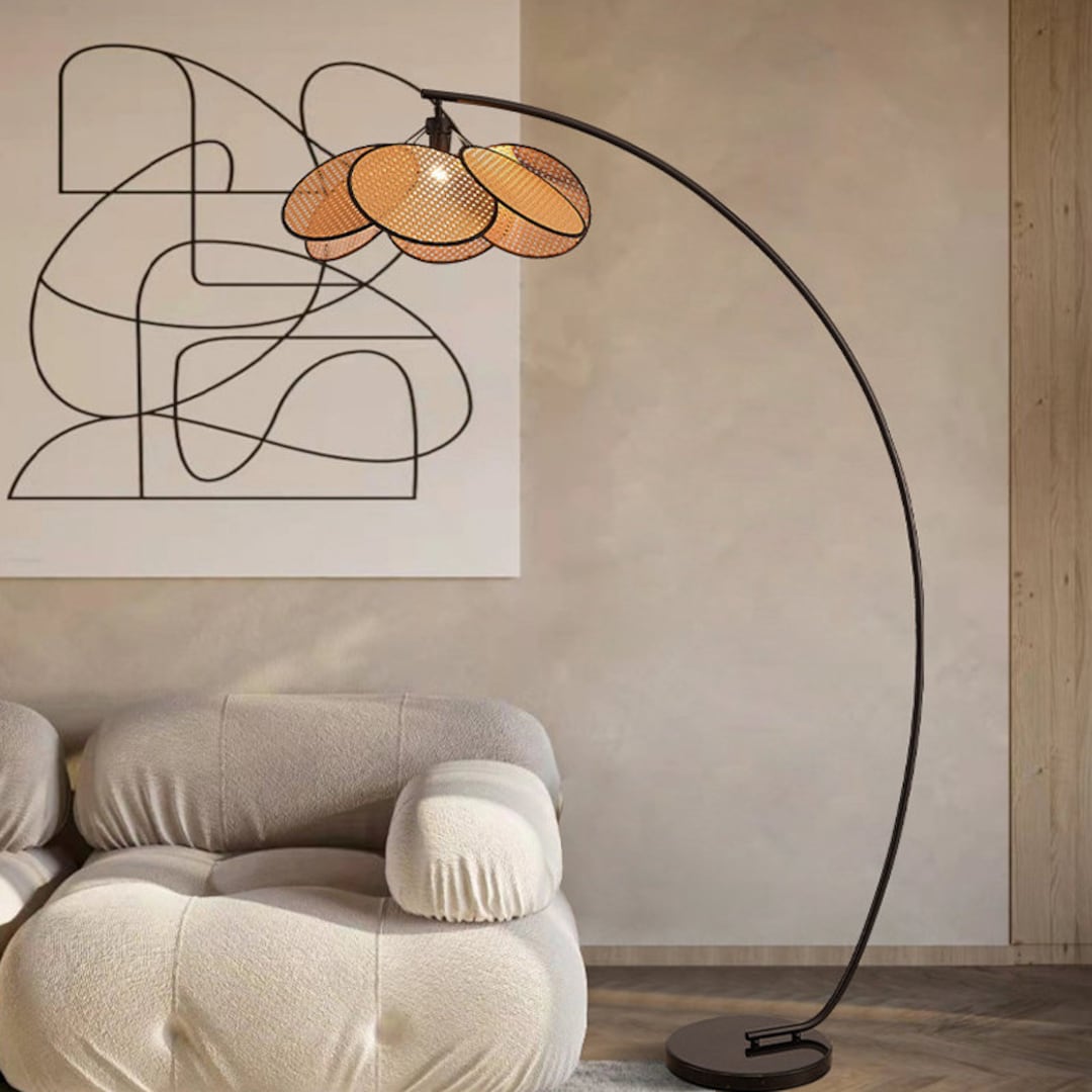 Floor Lamps Knitting Rattan LED Lighting Floor Lamp Nightlight - Etsy