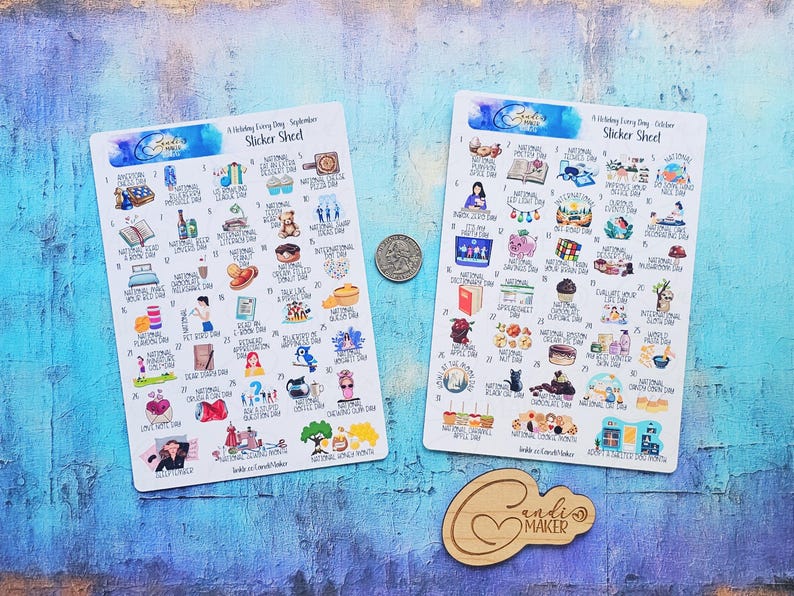 Wacky Holiday Every Day Tiny Icon Planner Sticker Sheet | 5"x7" Matte ...