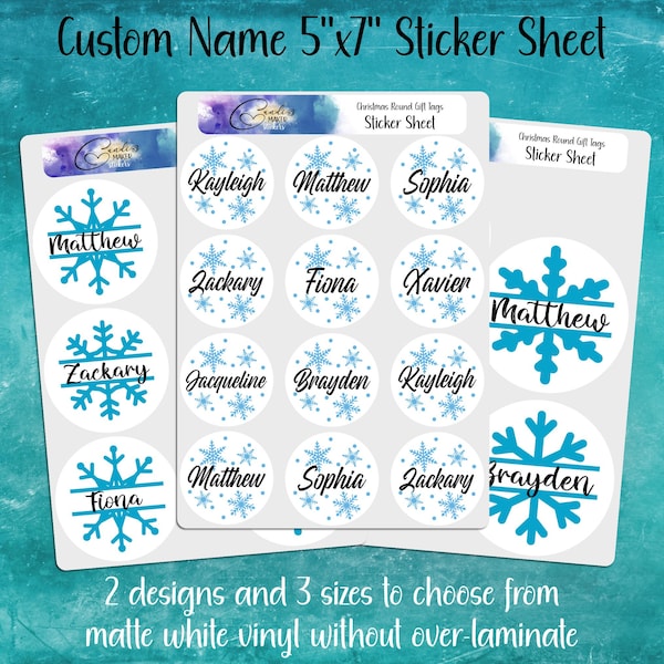 Snowflake Name Tags - Etsy