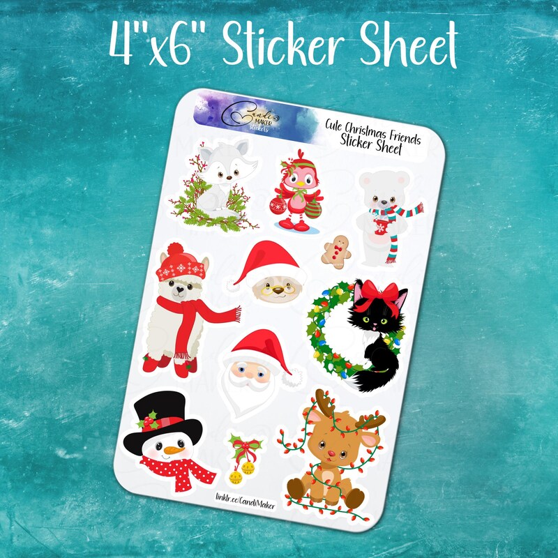 Christmas Stickers Sheet - Etsy