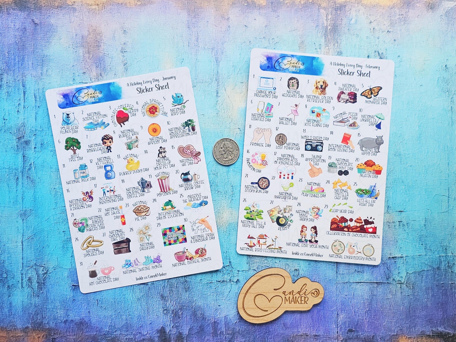 Wacky Holiday Every Day Tiny Icon Planner Sticker Sheet | 5"x7" Matte ...